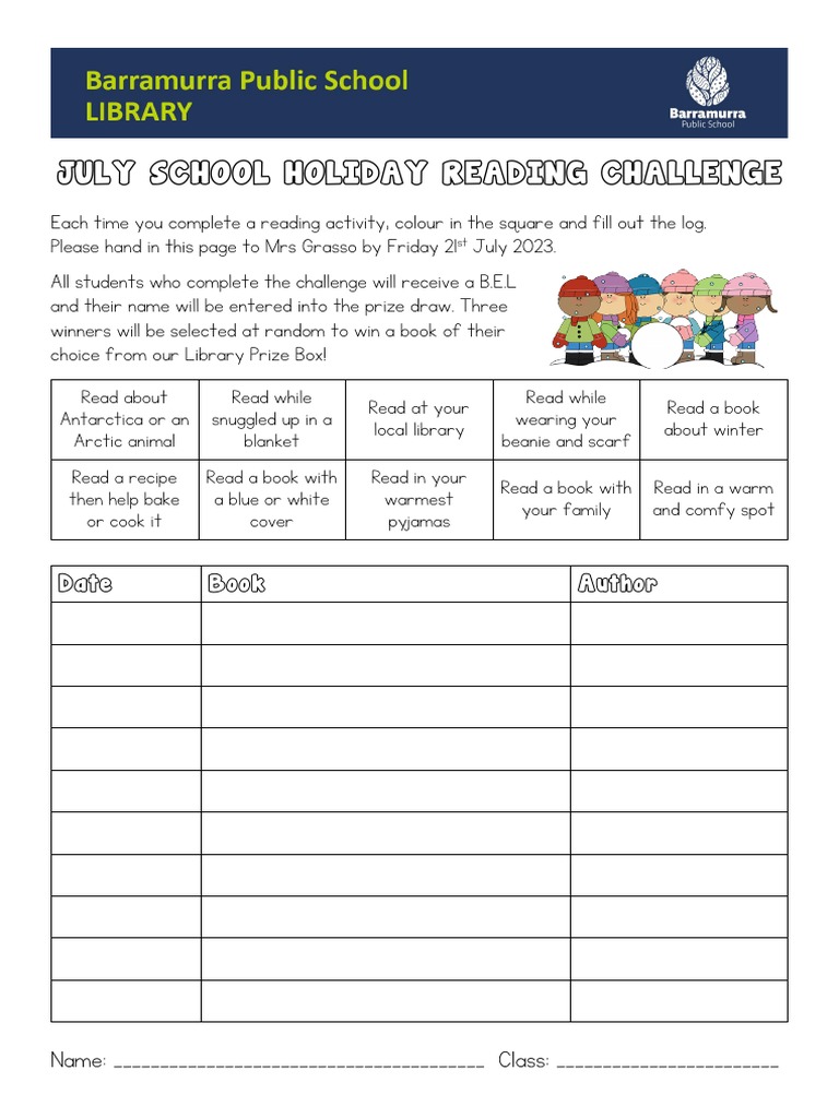 2023 - July Holiday Reading Challenge-1 | PDF