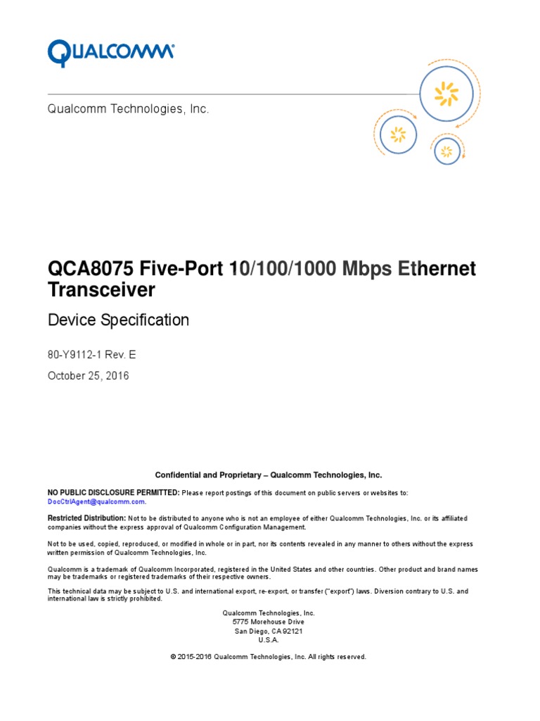 QCA8075 | PDF | Ethernet | Networking Standards