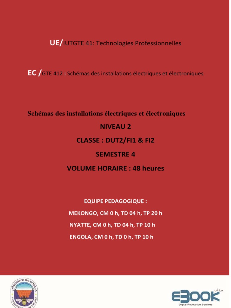 Cours de Schémas Electriques-DUT2-BTS FC | PDF | Fusible (électricité) | Interrupteur