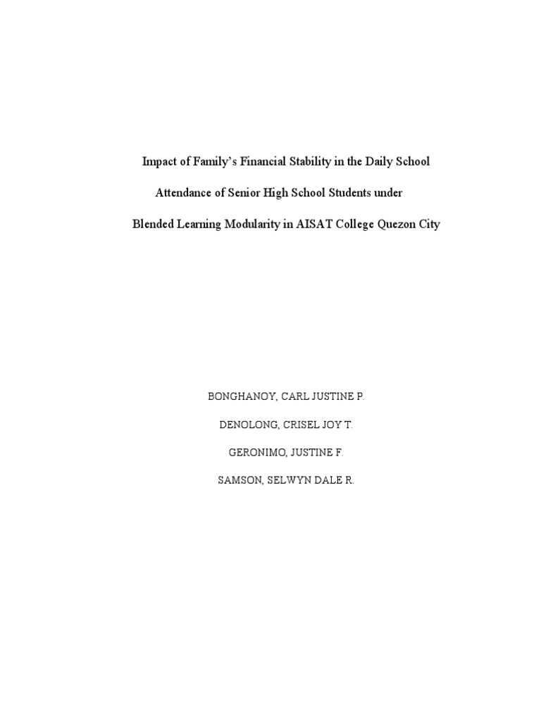Family Financial Impact on Student Attendance | PDF | Methodology | Schools
