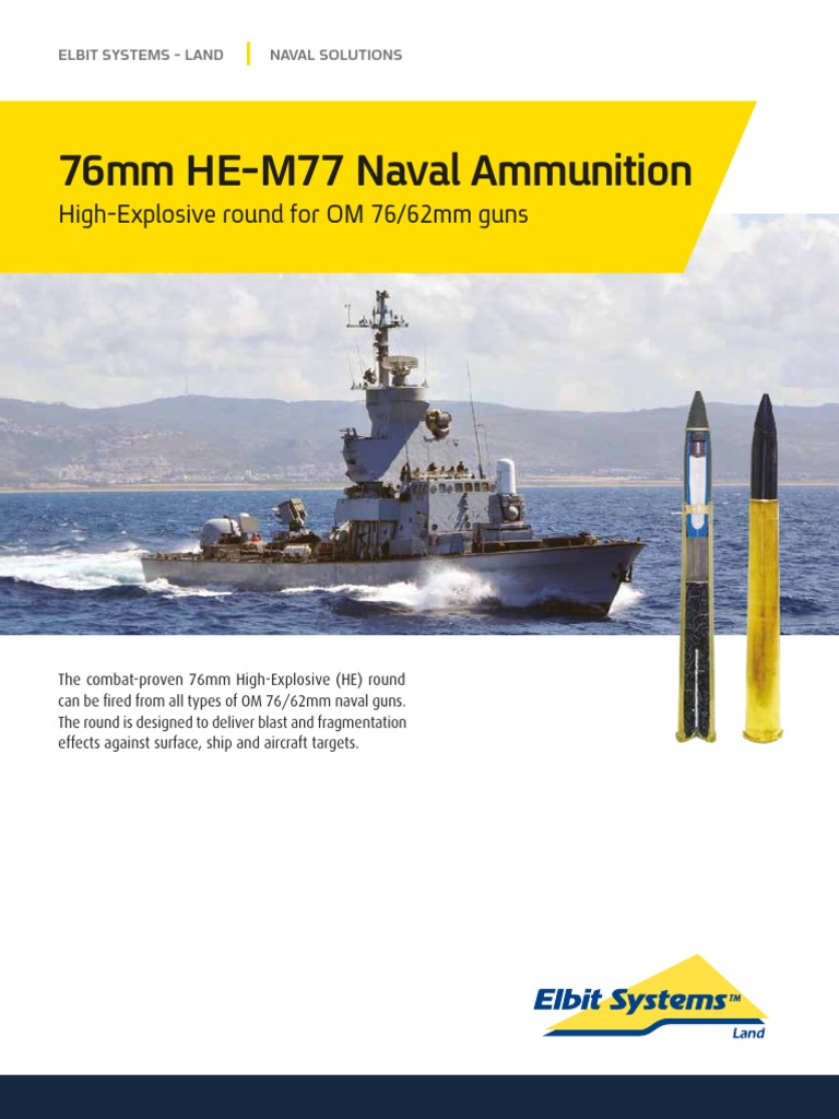 76mm HE-M77 Naval Ammunition Overview | PDF | Shell (Projectile ...