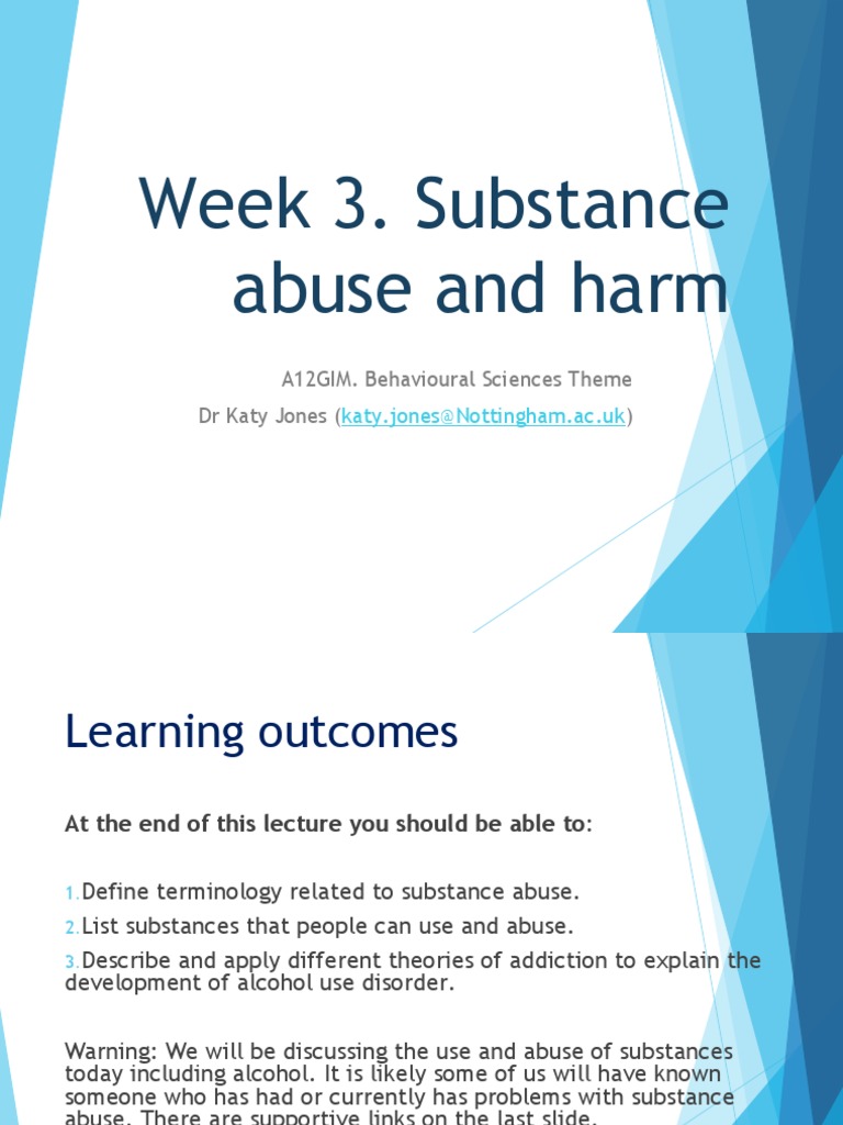 Substance Abuse Lecture Overview | PDF | Substance Abuse | Substance ...