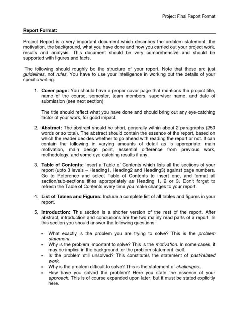 Project Report Template | PDF | Project Management | Abstract (Summary)