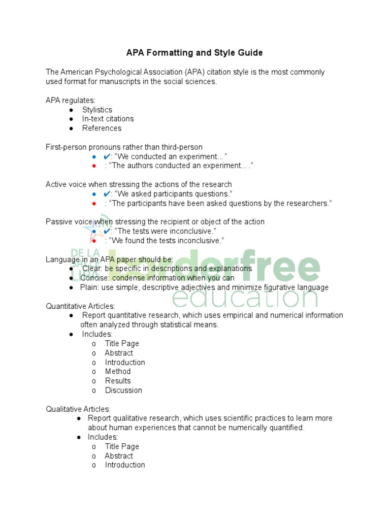 APA Formatting and Style Guide | PDF | Citation | Apa Style
