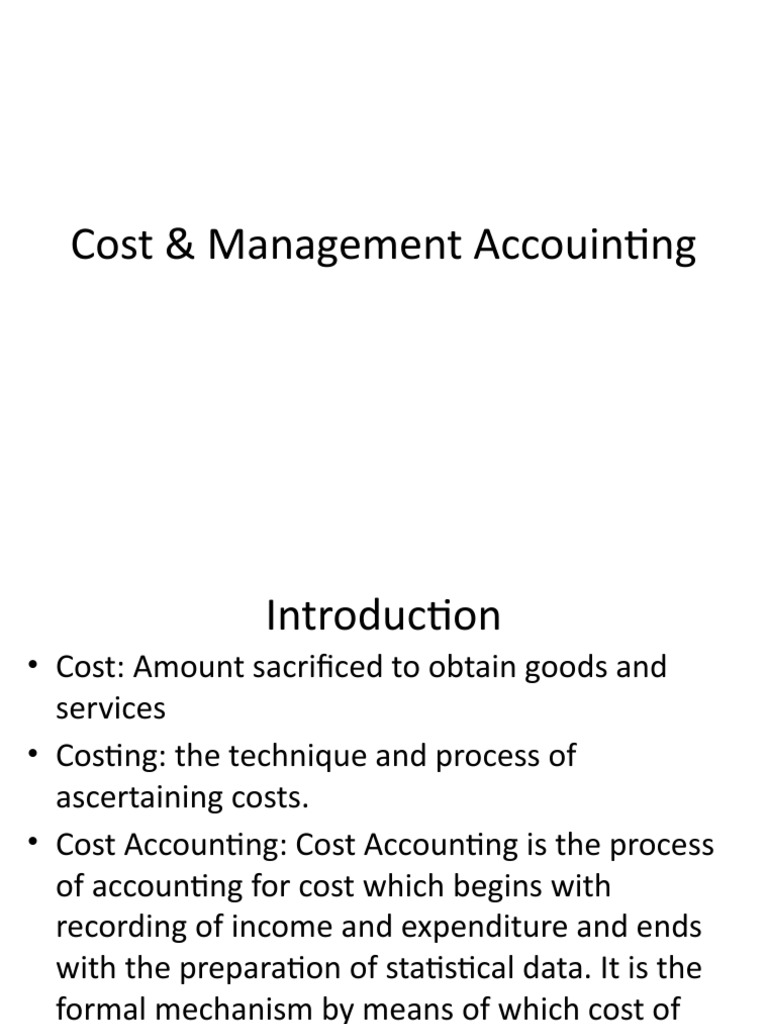 CMA Unit 1 | PDF | Cost Accounting | Management Accounting