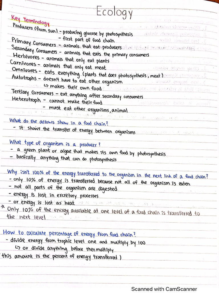 Biology Notes - Ecology | PDF
