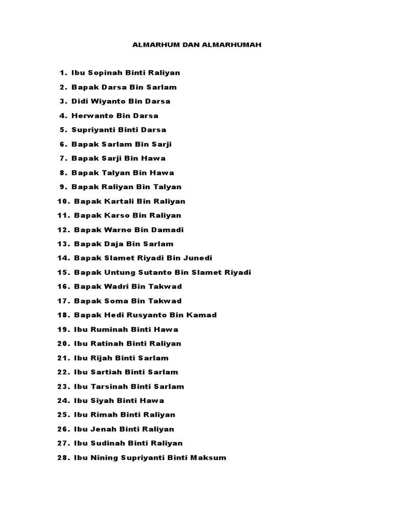 Almarhum Dan Almarhumah | PDF