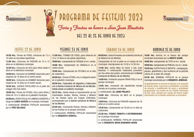 Programa Festejos | PDF
