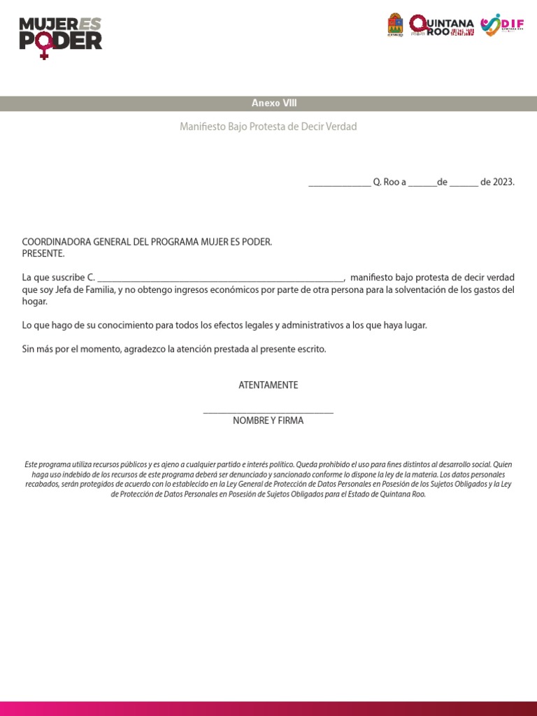 Anexos Mujer Es Poder ANEXO 8 | PDF