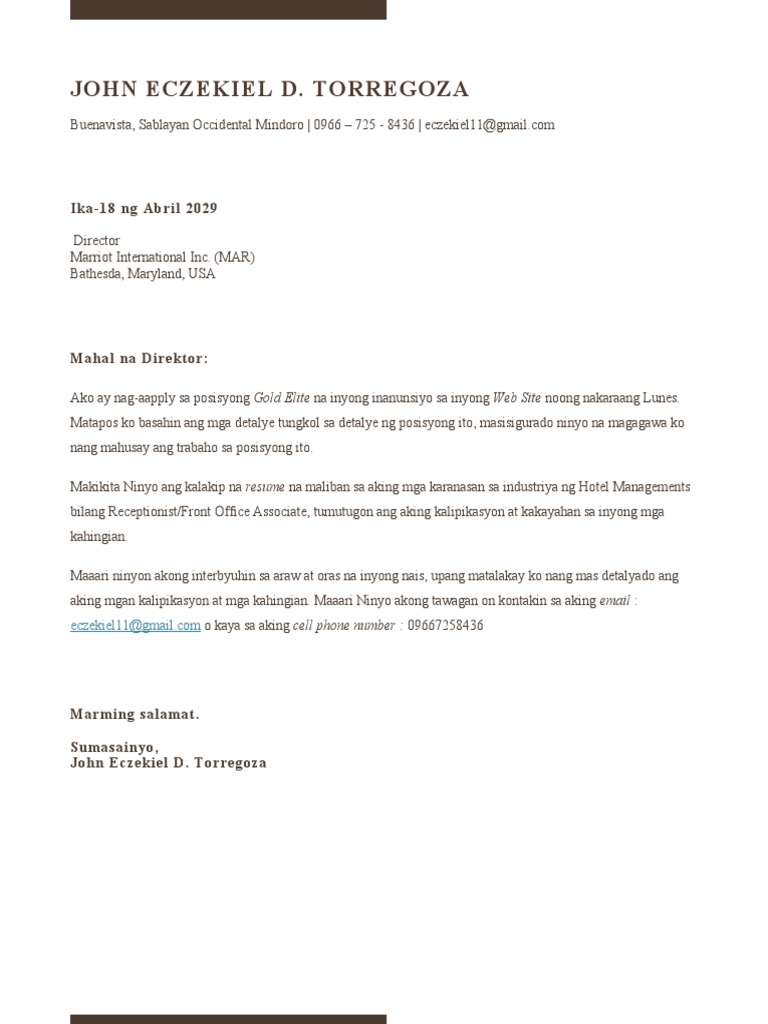 Liham Aplikasyon | PDF