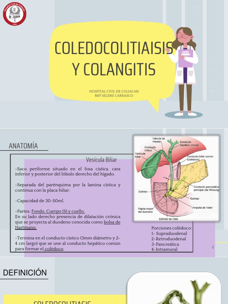 Expo.-Coledocolitiasis y Colangitis Aguda | PDF | Vesícula biliar | Bilis