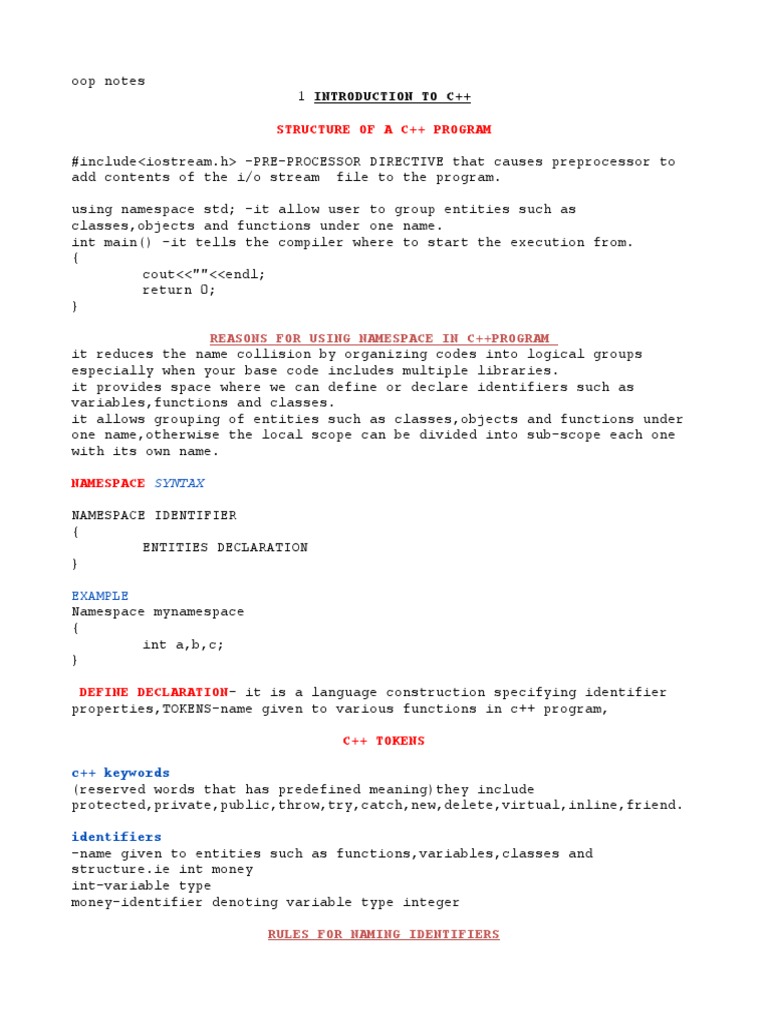 Oop Notes | PDF | Variable (Computer Science) | Computer File Oop Notes | PDF | Variable (Computer Science) | Computer File