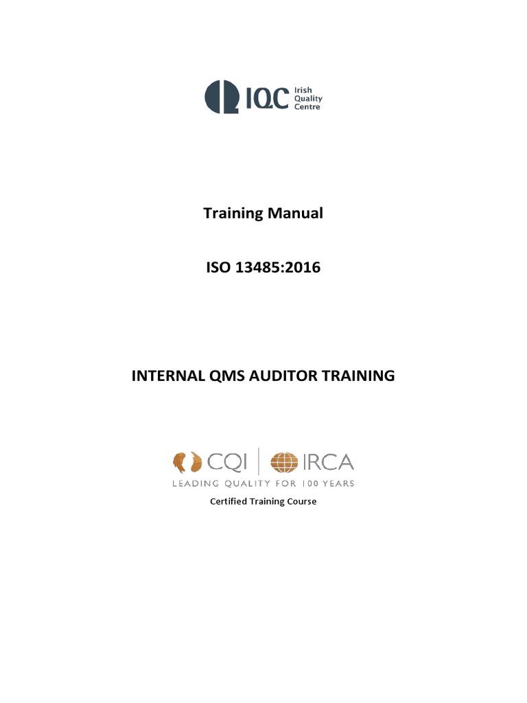 ISO 13485 IA Course Manual 0-12 Merged R01.00 | Download Free PDF ...