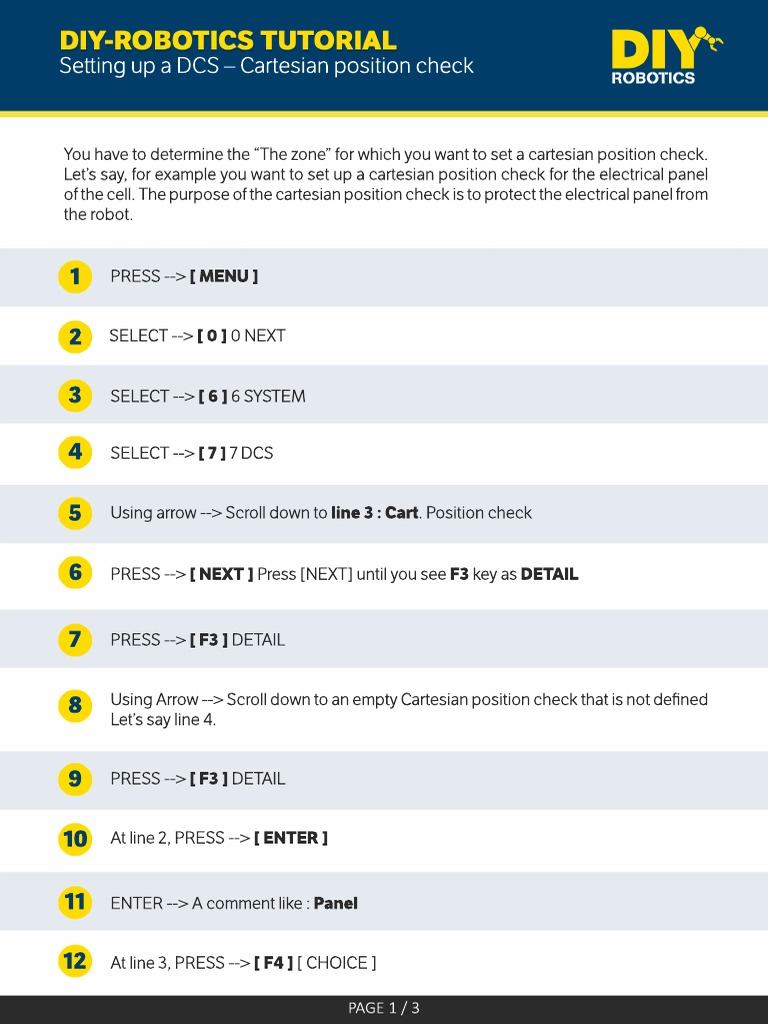 Fanuc Robot - Setup DCS Cartestian Check | PDF