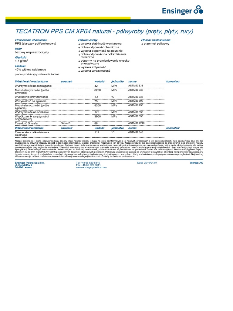 TECATRON PPS CM XP64 Natural 5 | PDF