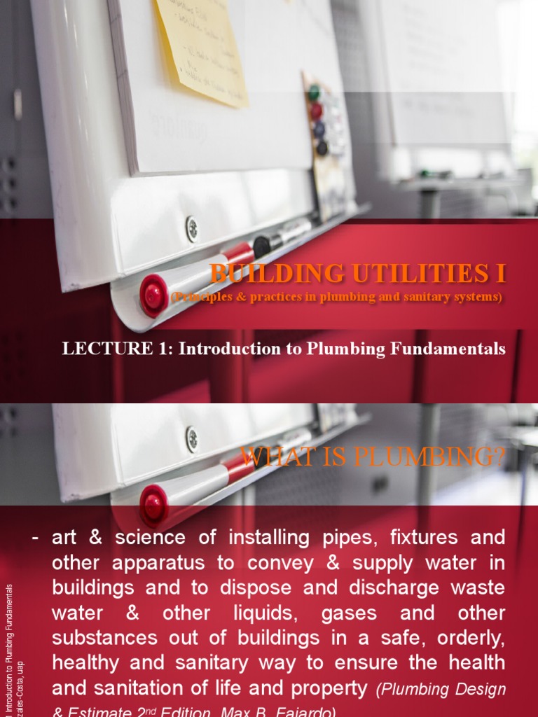 BU I - Lec 1 - Intro To Plumbing | PDF | Plumbing | Materials