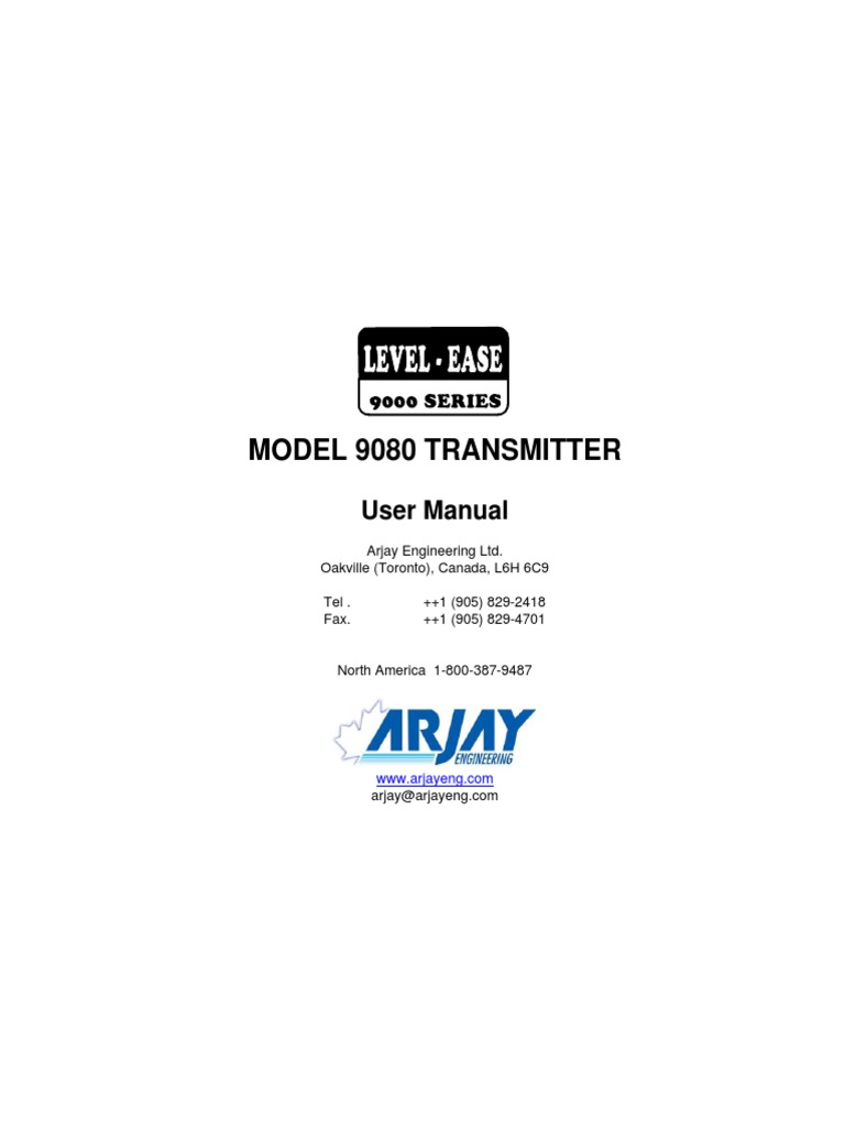 Arjay Engineering Level Sensor 9080 Users Manual | Download Free PDF | Computer Network ...