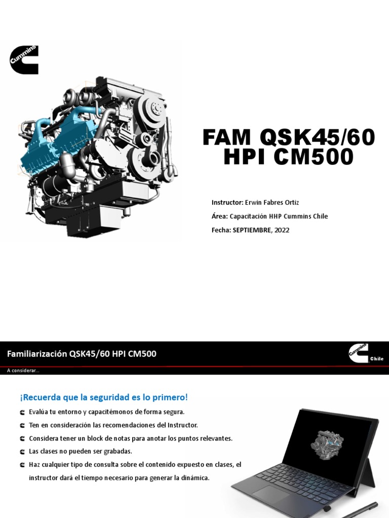 Familiarizacion QSK60HPI CM500 | PDF | Pistón | Inyección de combustible