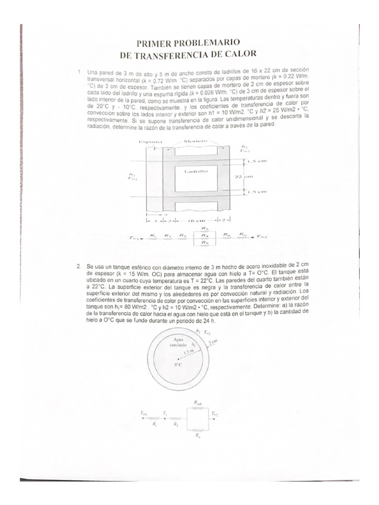 Primer Problemario Transferencia | PDF