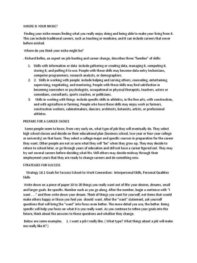 Macel Where Is Your Niche | PDF | Thought | Psychology