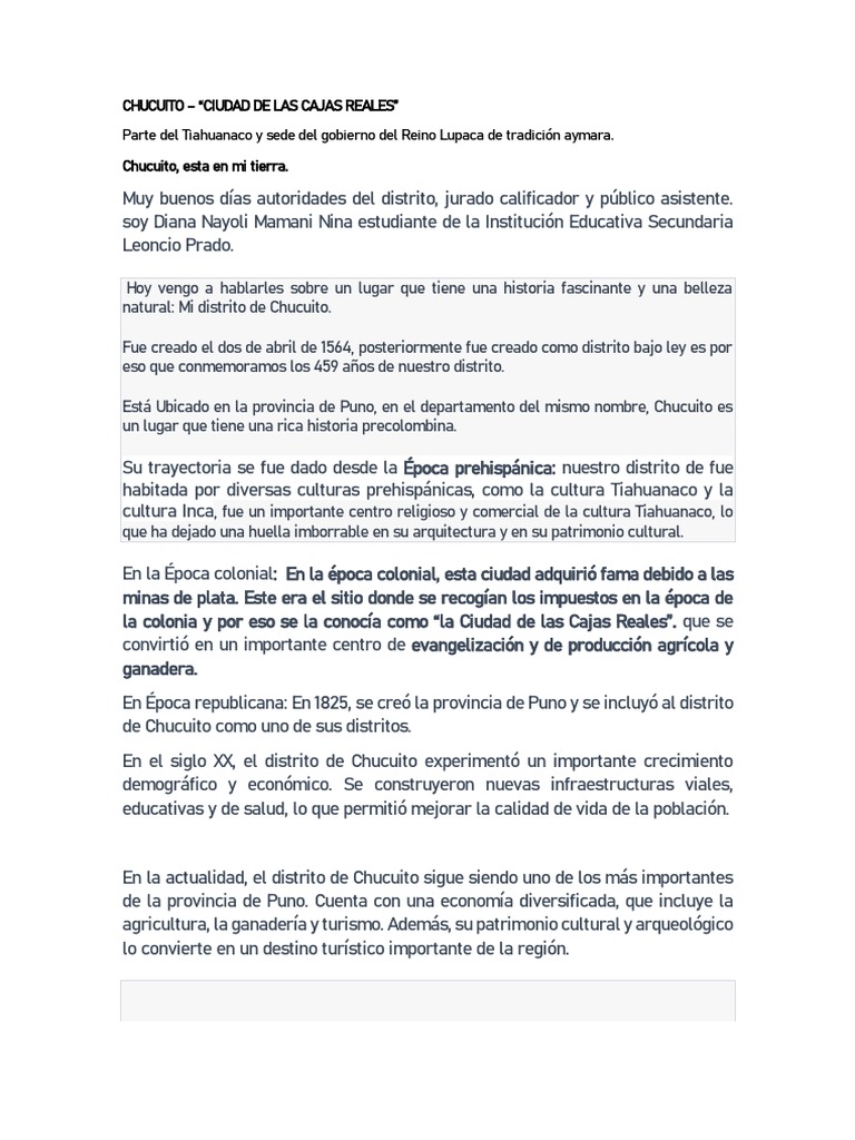 CHUCUITO | PDF | Turismo