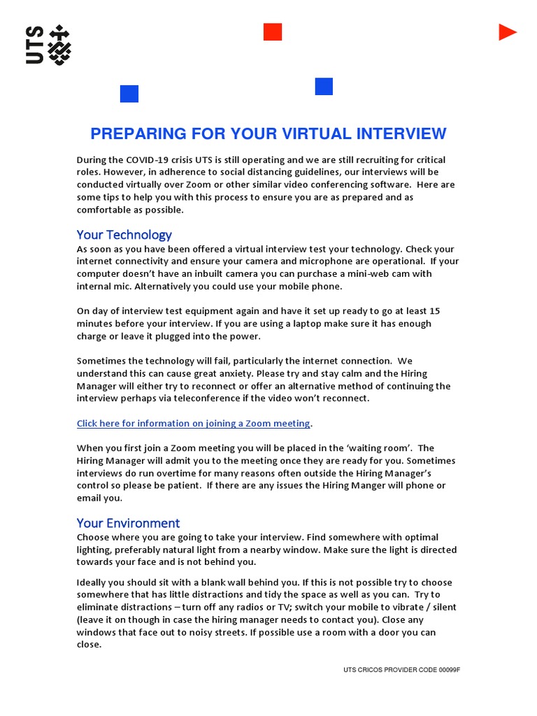 Preparing For A Virtual Interview | PDF