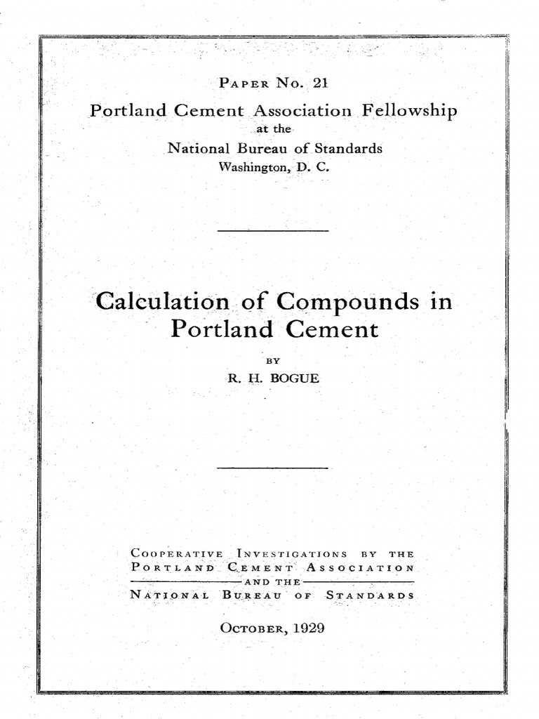 Calculation of Compounds in Portland Cement | PDF | Cement | Silicon ...