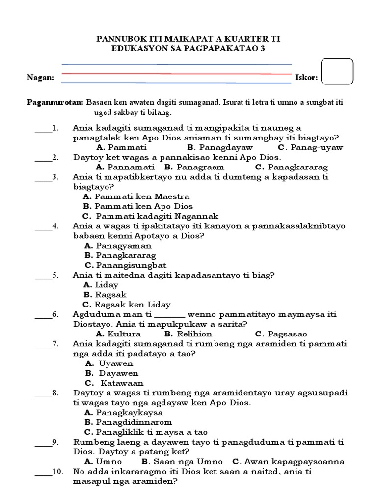EsP PT 4th QUARTER 2022 2023 | PDF