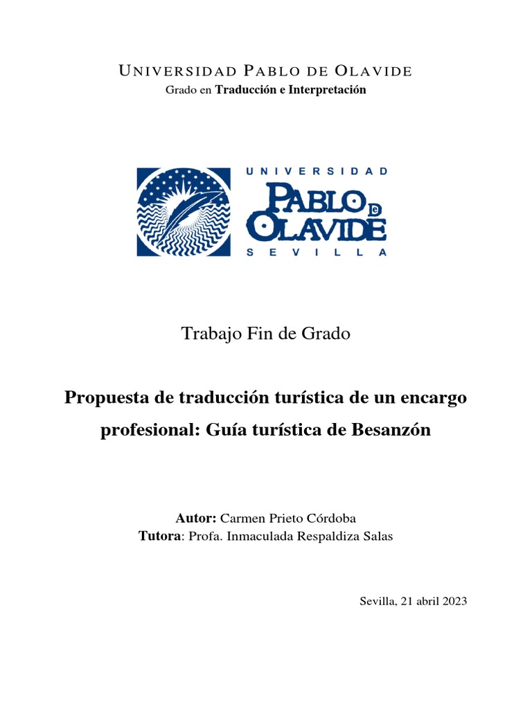 Prieto Córdoba Carmen TFG | PDF | Traducciones | Turismo