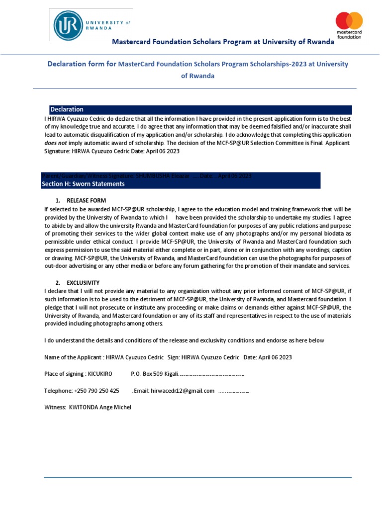 General Applicant Declaration Form2023 | PDF | Justice | Crime & Violence