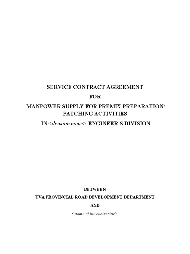 Service Contract Agreement | PDF | Employment | Business Law