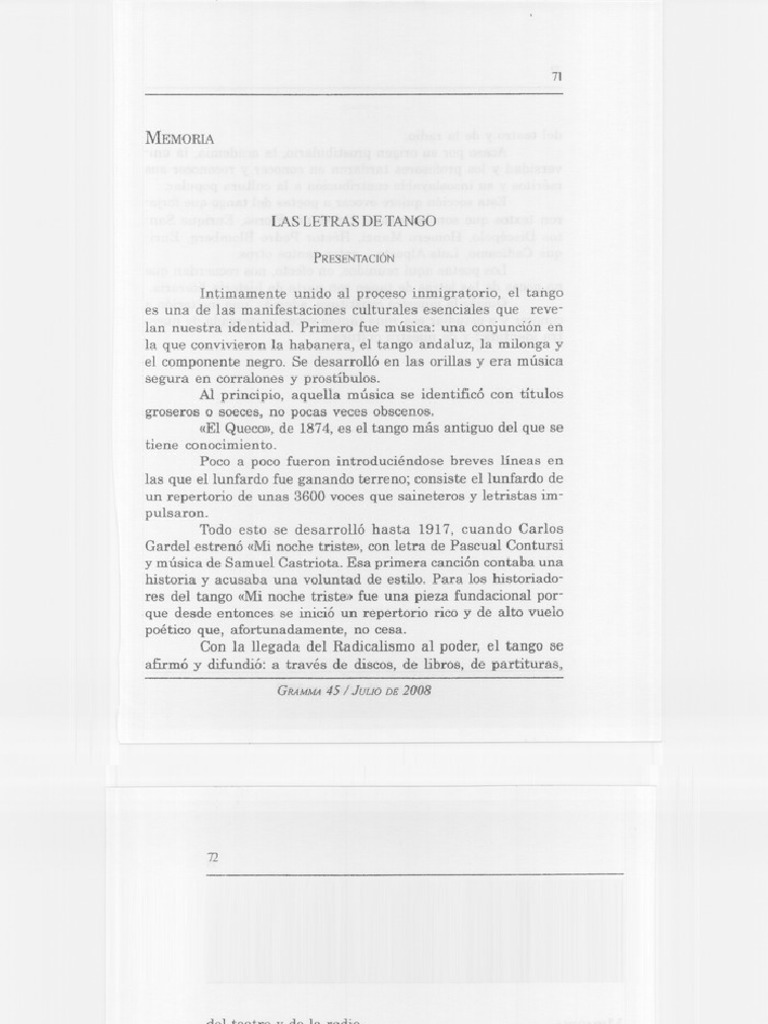 Las Letras Del Tango | PDF