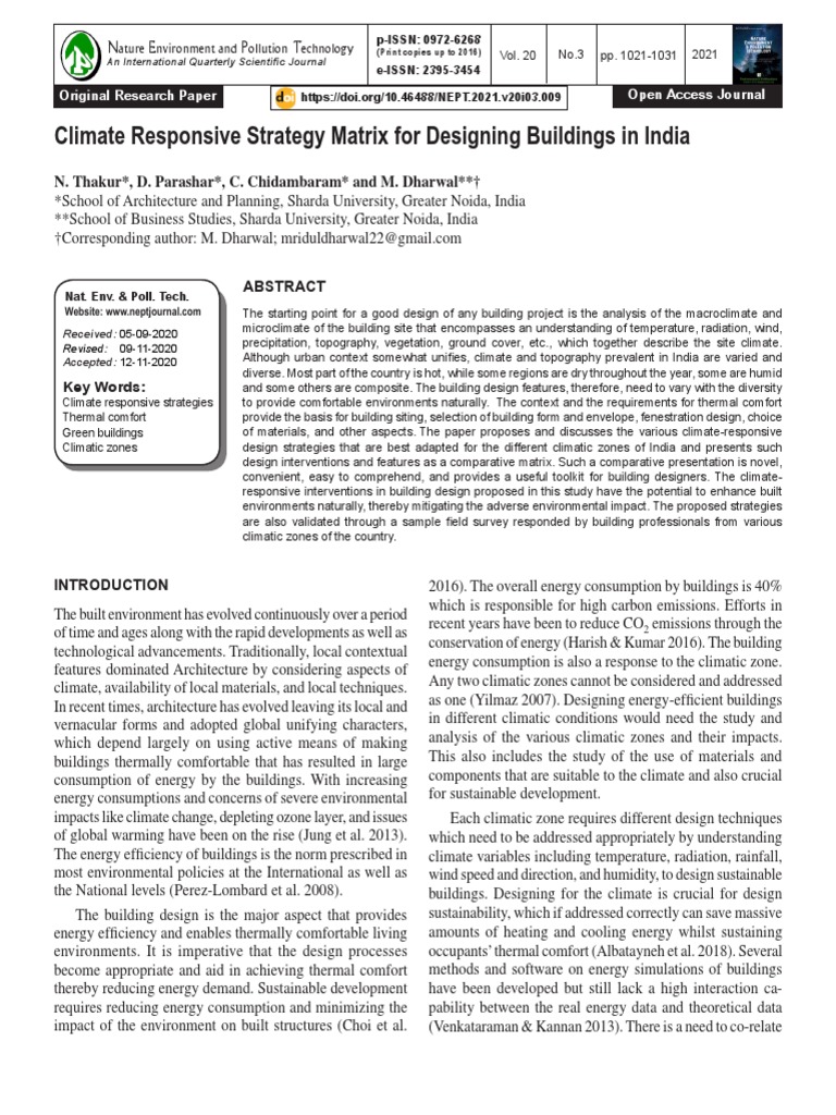 Climate Responsive Design Strategy | PDF | Efficient Energy Use | Green Building