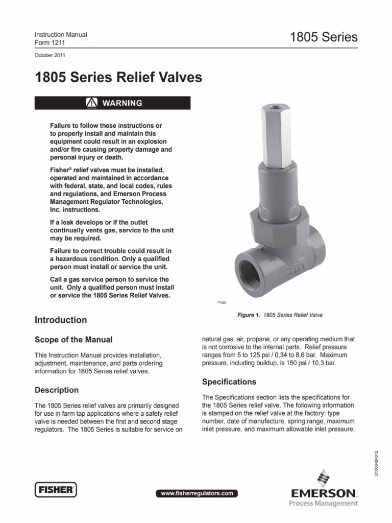 Manuals - 1805 Series Relief Valves I | PDF