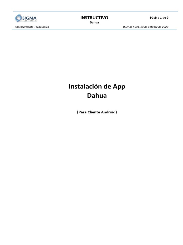 Instructivo Dahua - App en Celulares | PDF | Aplicación movil | Google Play