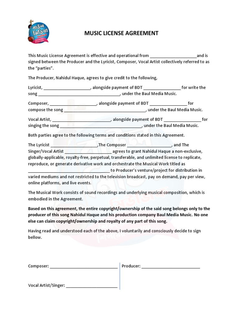 Music License Agreement | PDF