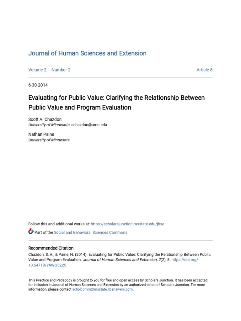 Evaluating For Public Value | PDF | Program Evaluation | Evaluation