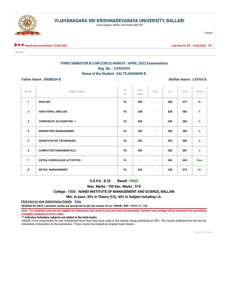 Examination Results | PDF | Qualifications | Educational Stages