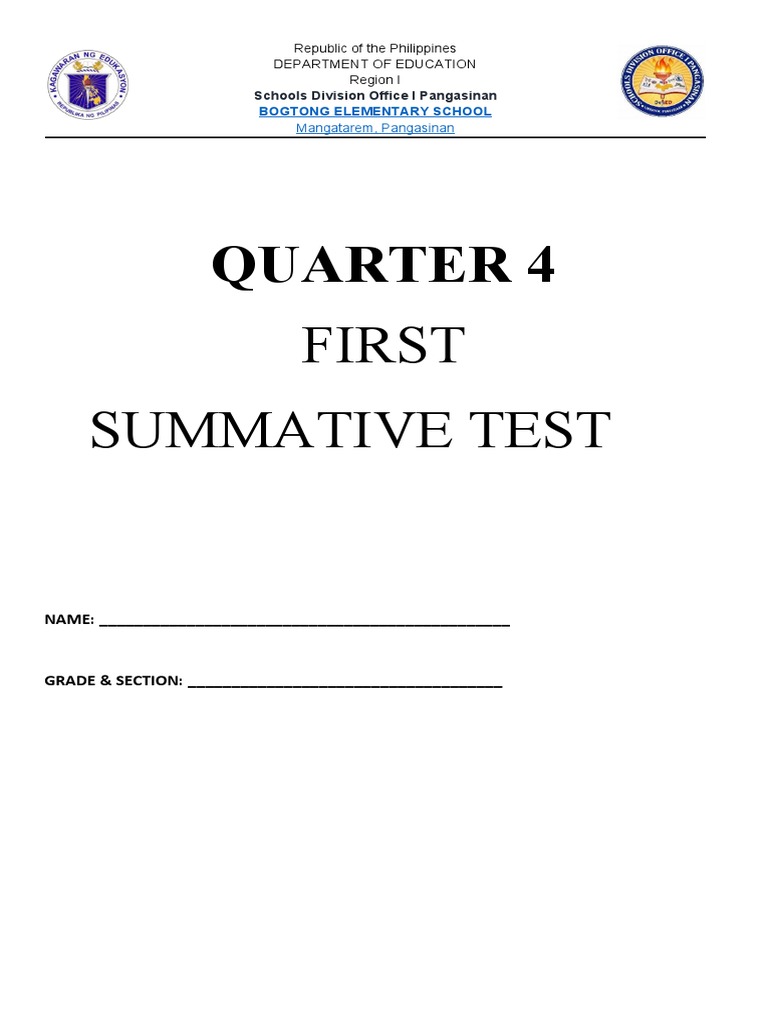 1ST ST Quarter 4 | PDF