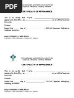 Certificate of Appearance Template | PDF