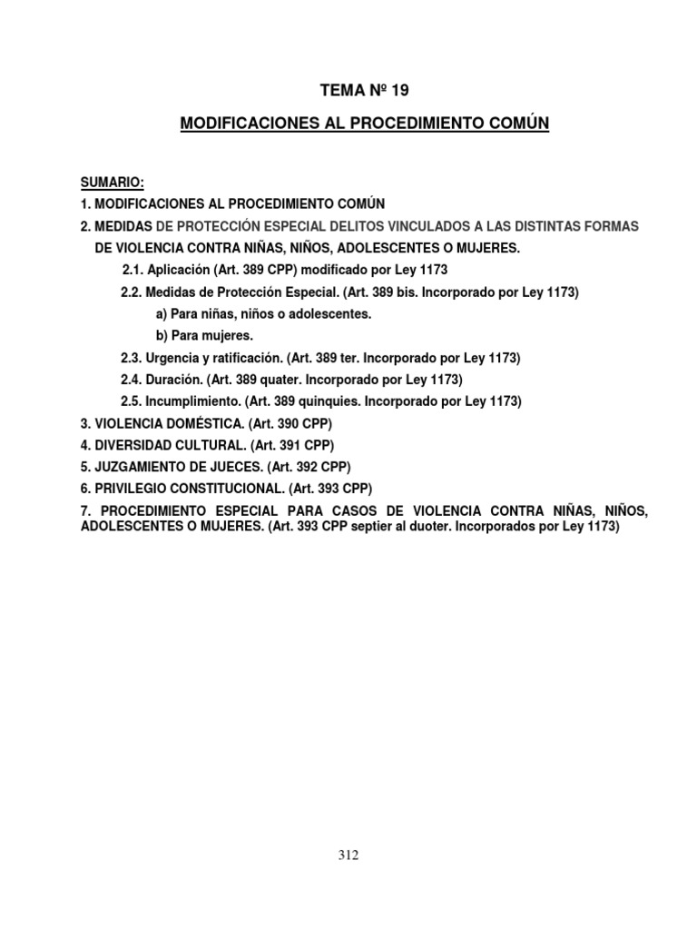 TEMA-19 Modificaciones al Procedimiento Comun | PDF | Fiscal | Derecho penal