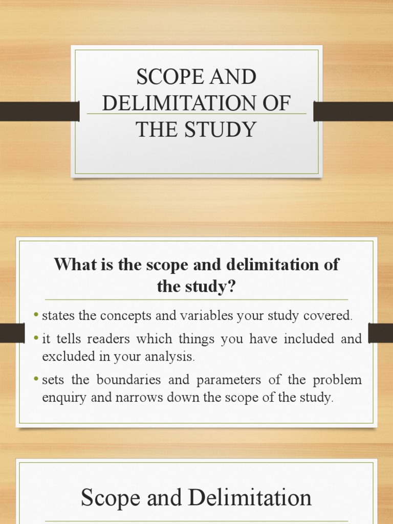 Scope and Delimitation of The Study | PDF | Methodology | Science