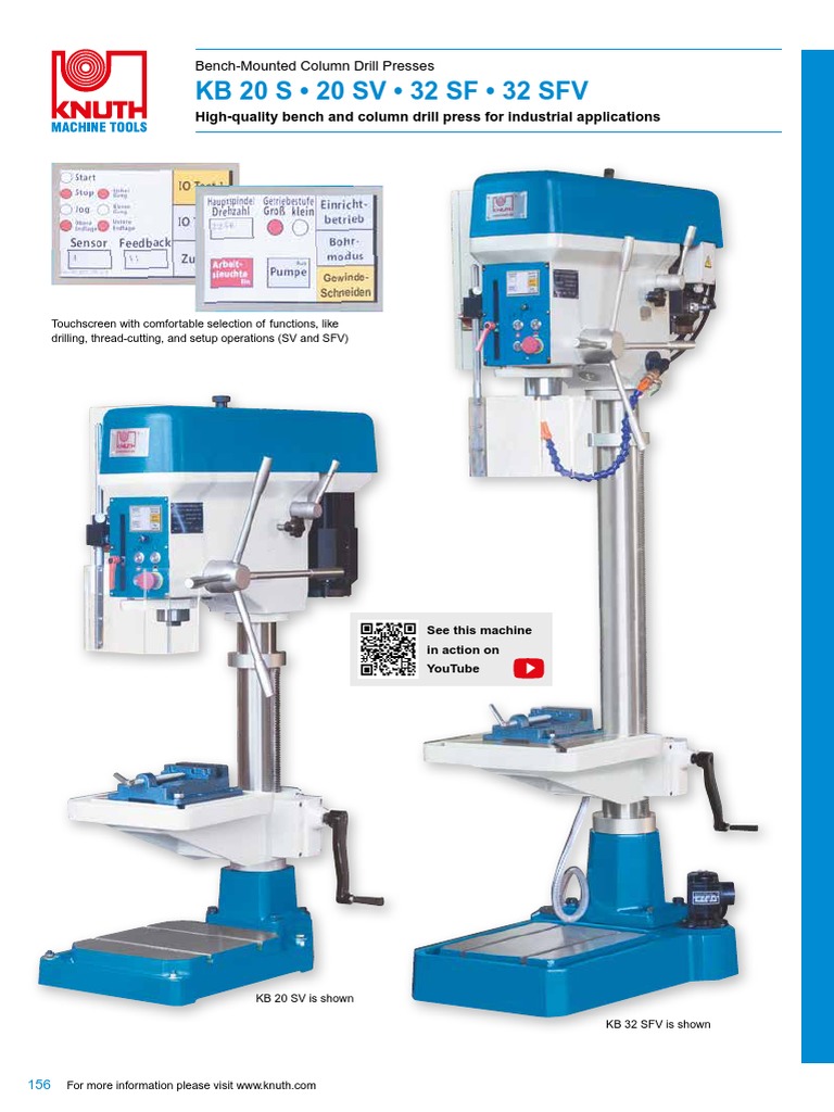 Knuth KB 20 SV Drill Press Overview | PDF | Drill | Manufactured Goods