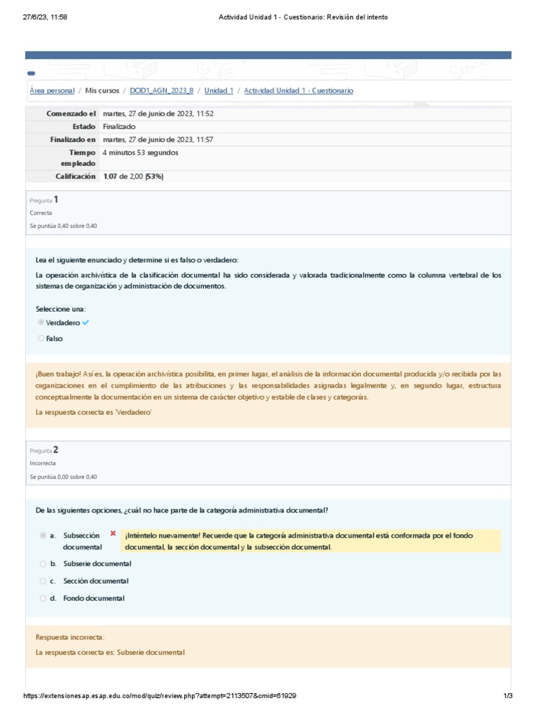 Evaluación Archivística Unidad 1 | PDF