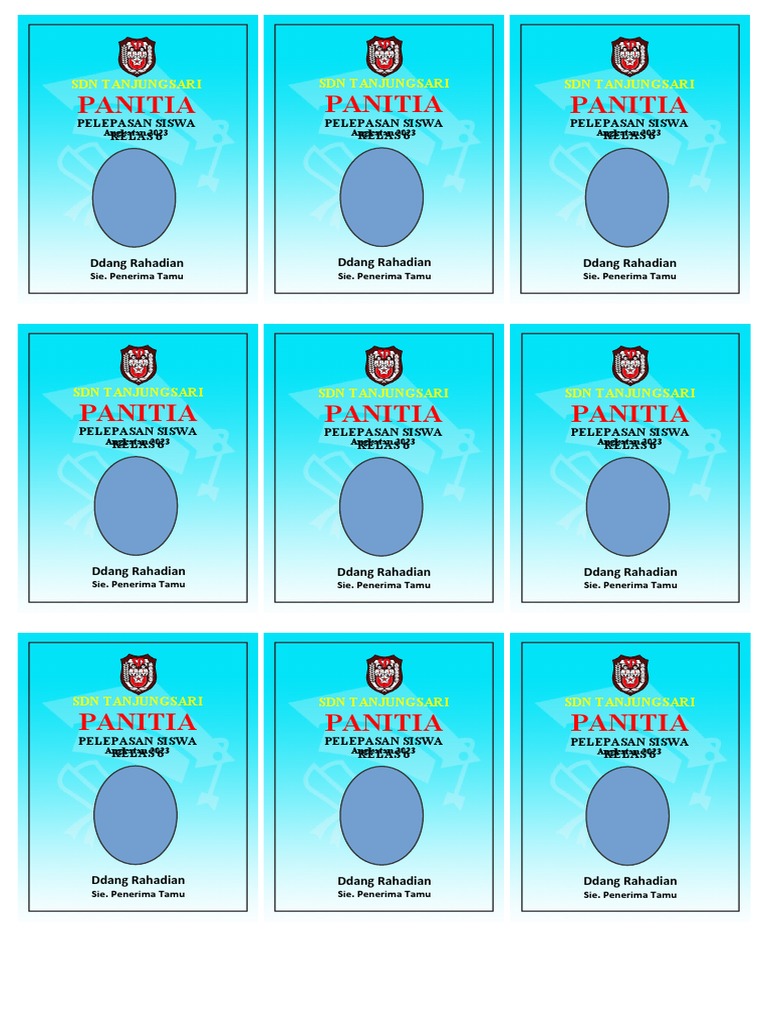 name tag Panitia SD | PDF