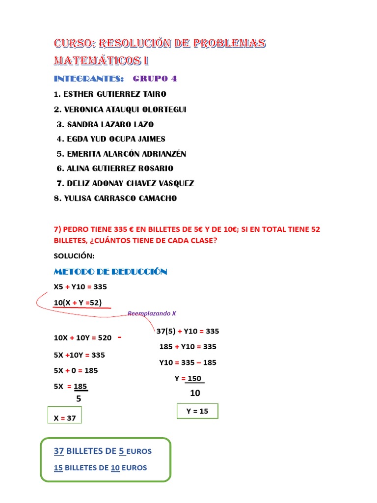 Matematicas Ecuaciones | PDF