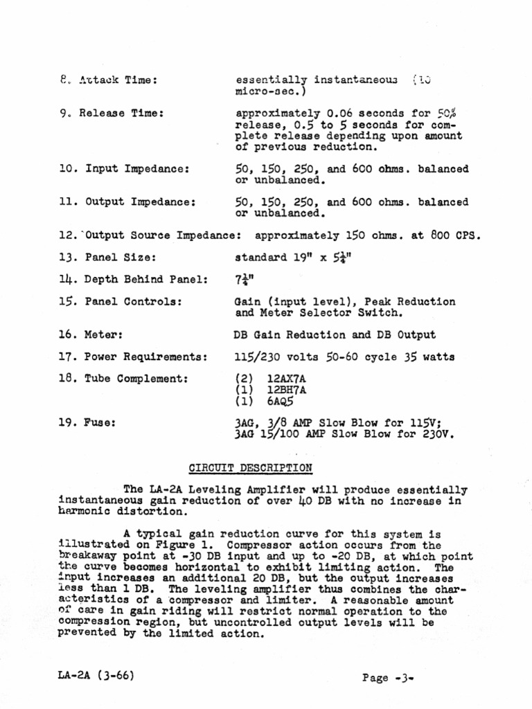 Teletronix LA-2A Manual - Page 3 | PDF