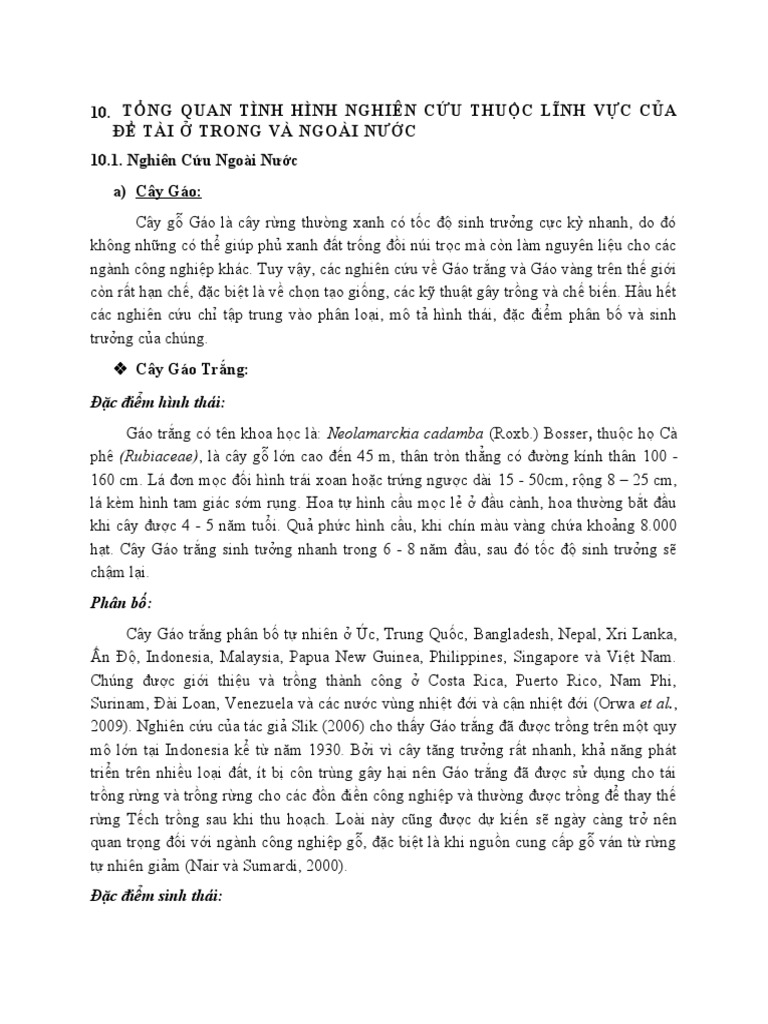 Tổng Quan Cây Gáo | PDF