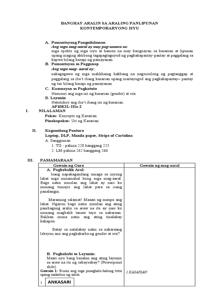 Araling Panlipunan 10 Detailed Lesson PL | PDF