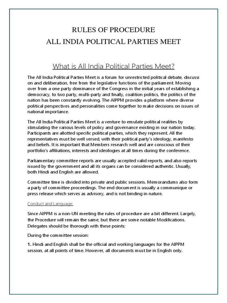Rules of Procedure AIPPM | PDF | Committee | Memorandum